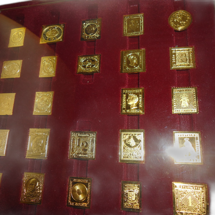 Franklin Mint - World's first stamps - postzegels in sterling zilver